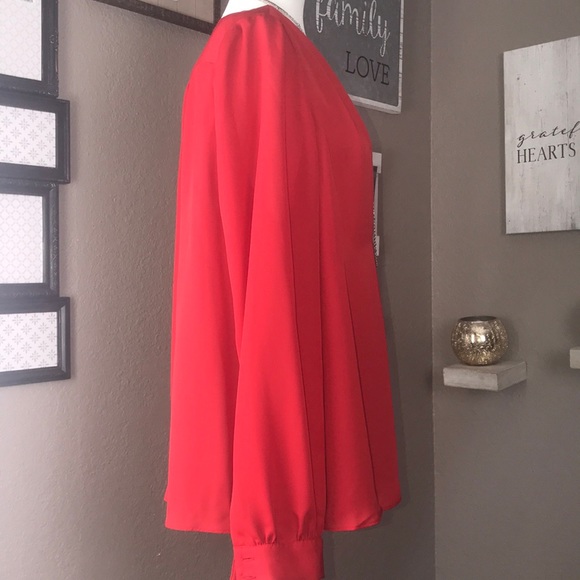 Elle | Tops | Elle Red Blouse Size Xl | Poshmark